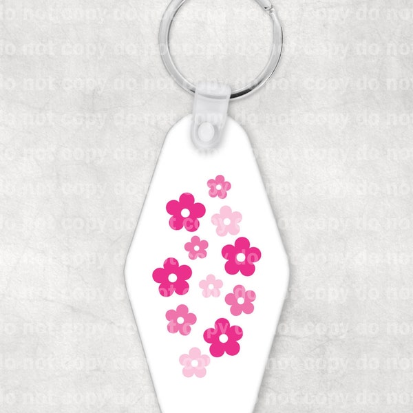 Pink Flower Keychain - Etsy