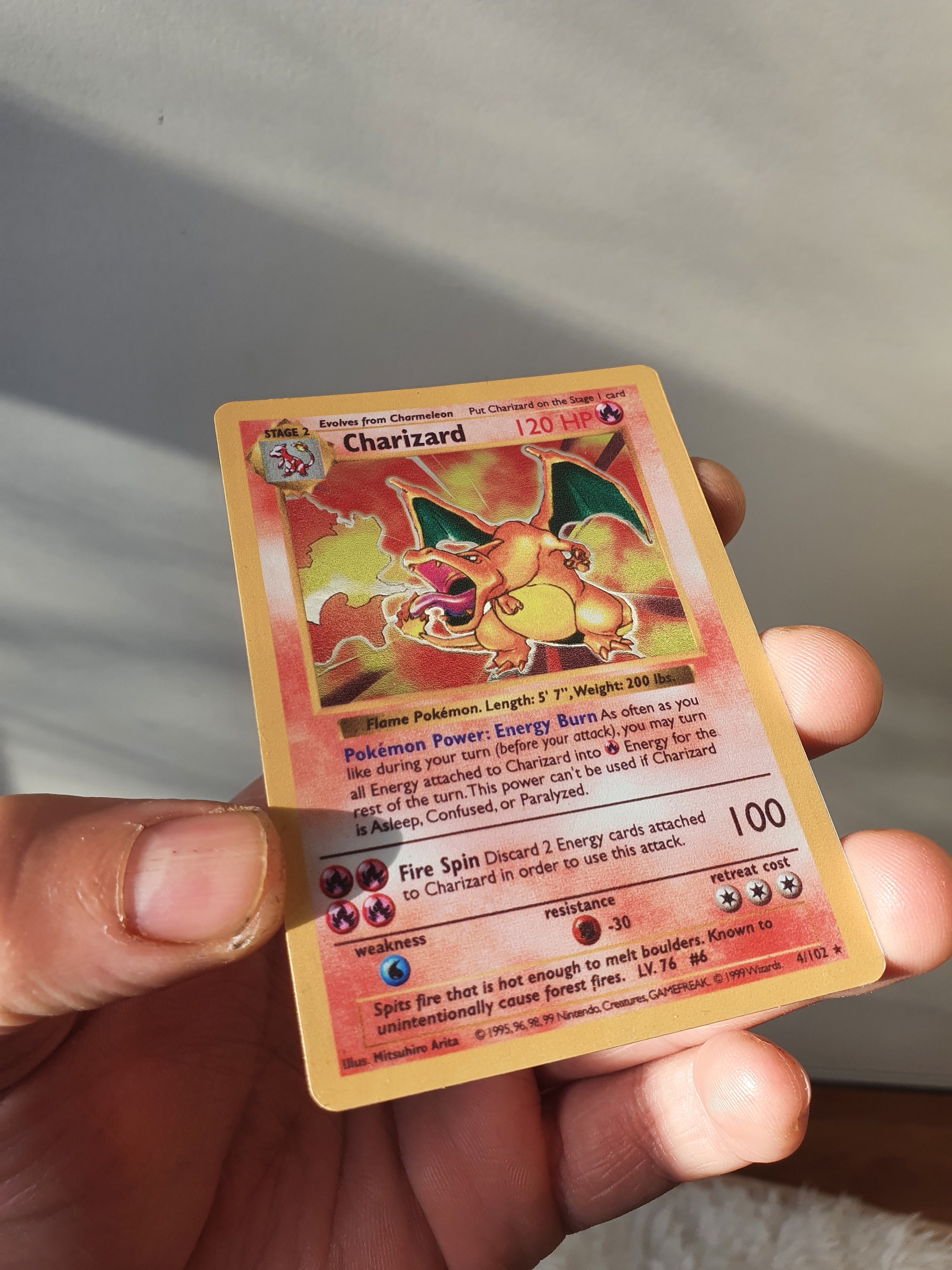 PROXY CHARIZARD SHADOWLESS Holo Pokemon Proxy Card Real Holo | Etsy