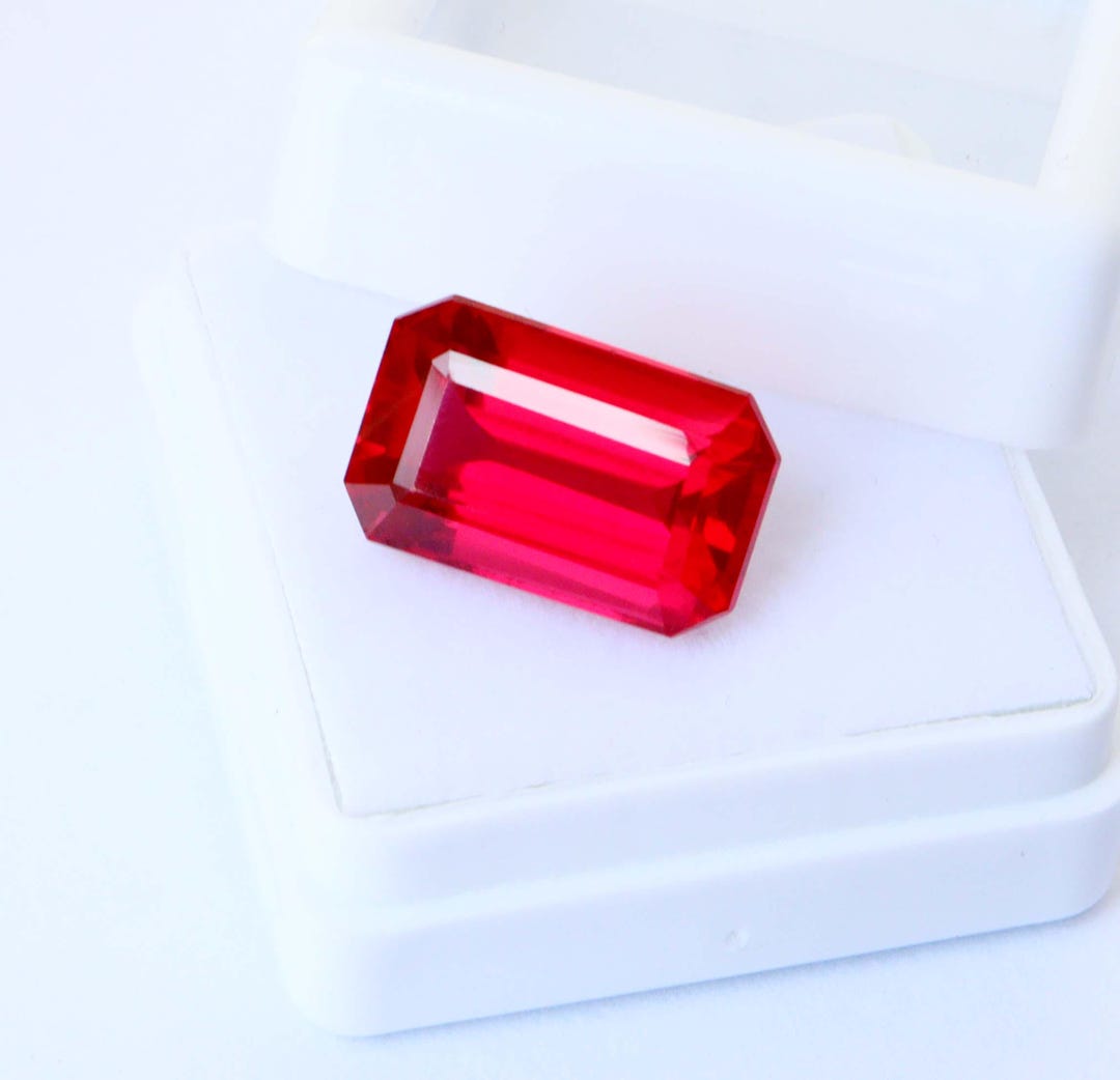 9 Carat Emerald Cut Burmese Ruby: Natural Red Gemstone - Etsy