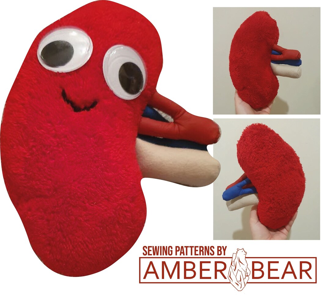 Kidney Sewing Pattern PDF Digital Download ONLY Tutorial DIY Stuffed ...