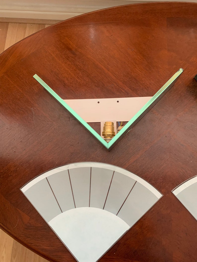 Minimalist Retro 90s Art Deco Style Odeon Glass & Plated Steel - Etsy