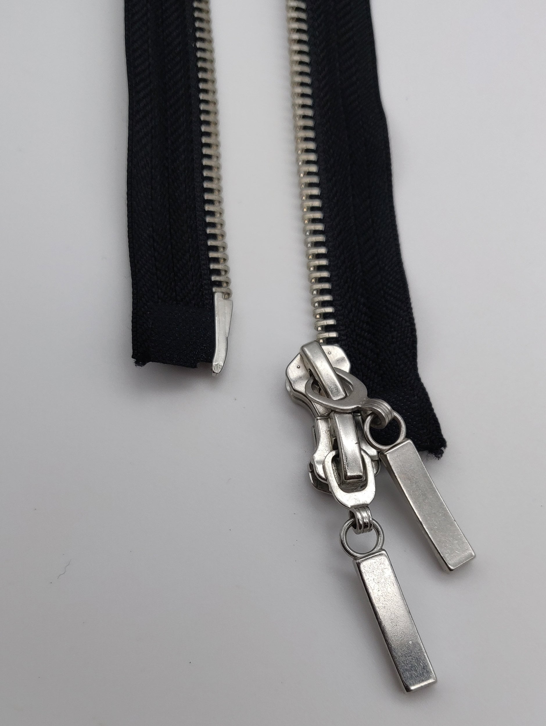 2 Way Metal Zip Size #5 OPEN END Silver Black Nickel Antique Brass ...