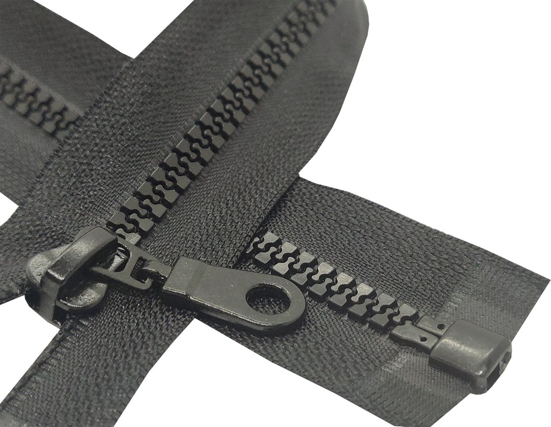 BLACK Chunky Zip Size #5 Open End Fastener 30 - 90cm Single Slider ...