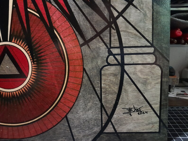 Original Painting, Thelema, Unicursal Hexagram, Occult Art, Aleister ...