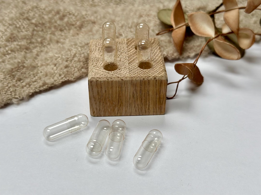 Veggie Cap Holder Made of Oak Wood – Empty Capsule Storage for ...