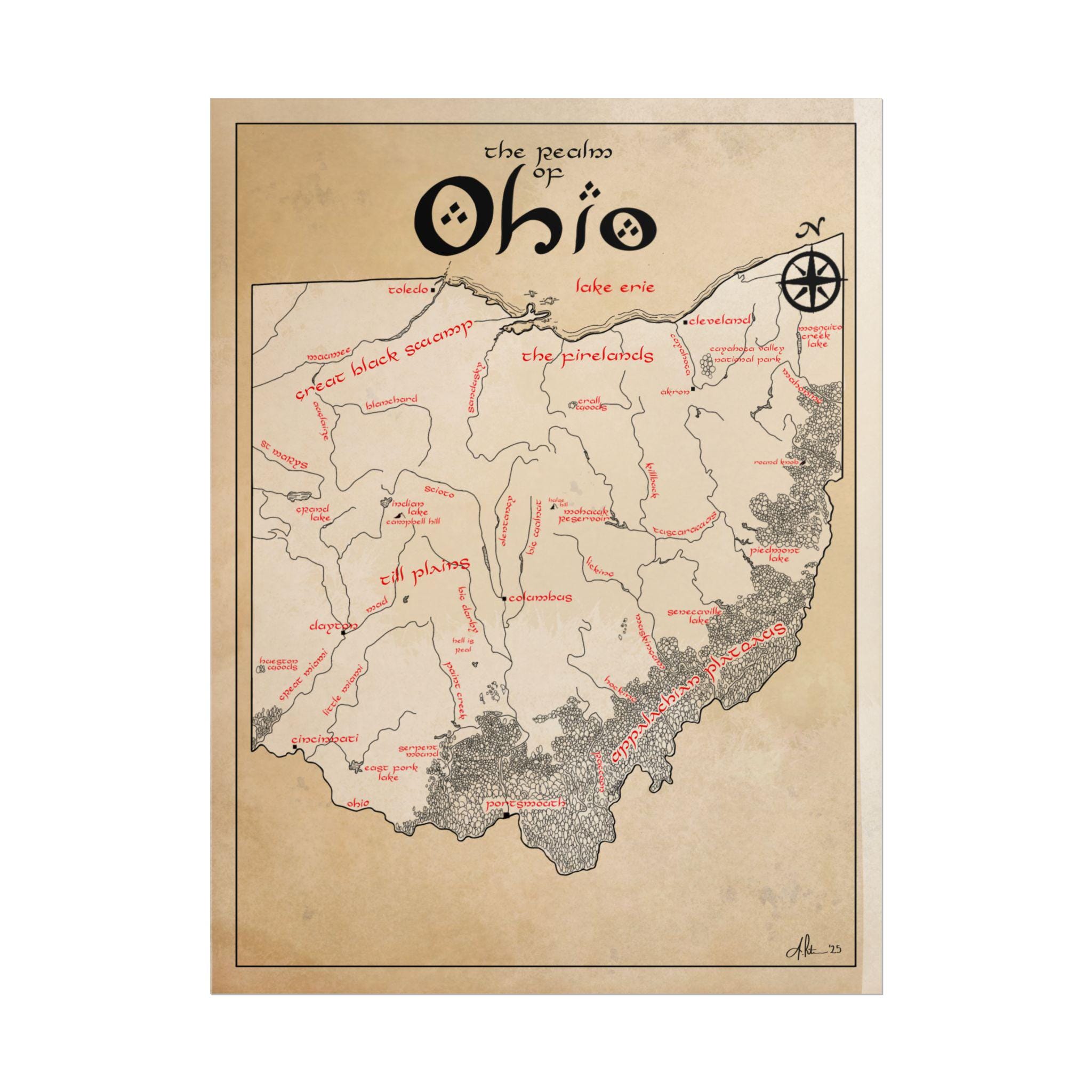 Ohio Style LOTR Map - Etsy
