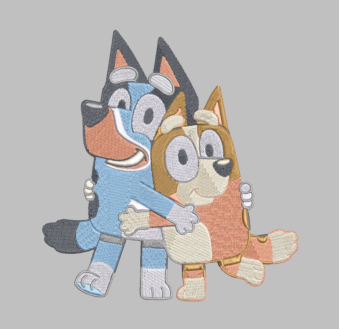Bluey & Bingo Hugging Embroidery File 8x8 5x7 4x4 Mulitple - Etsy