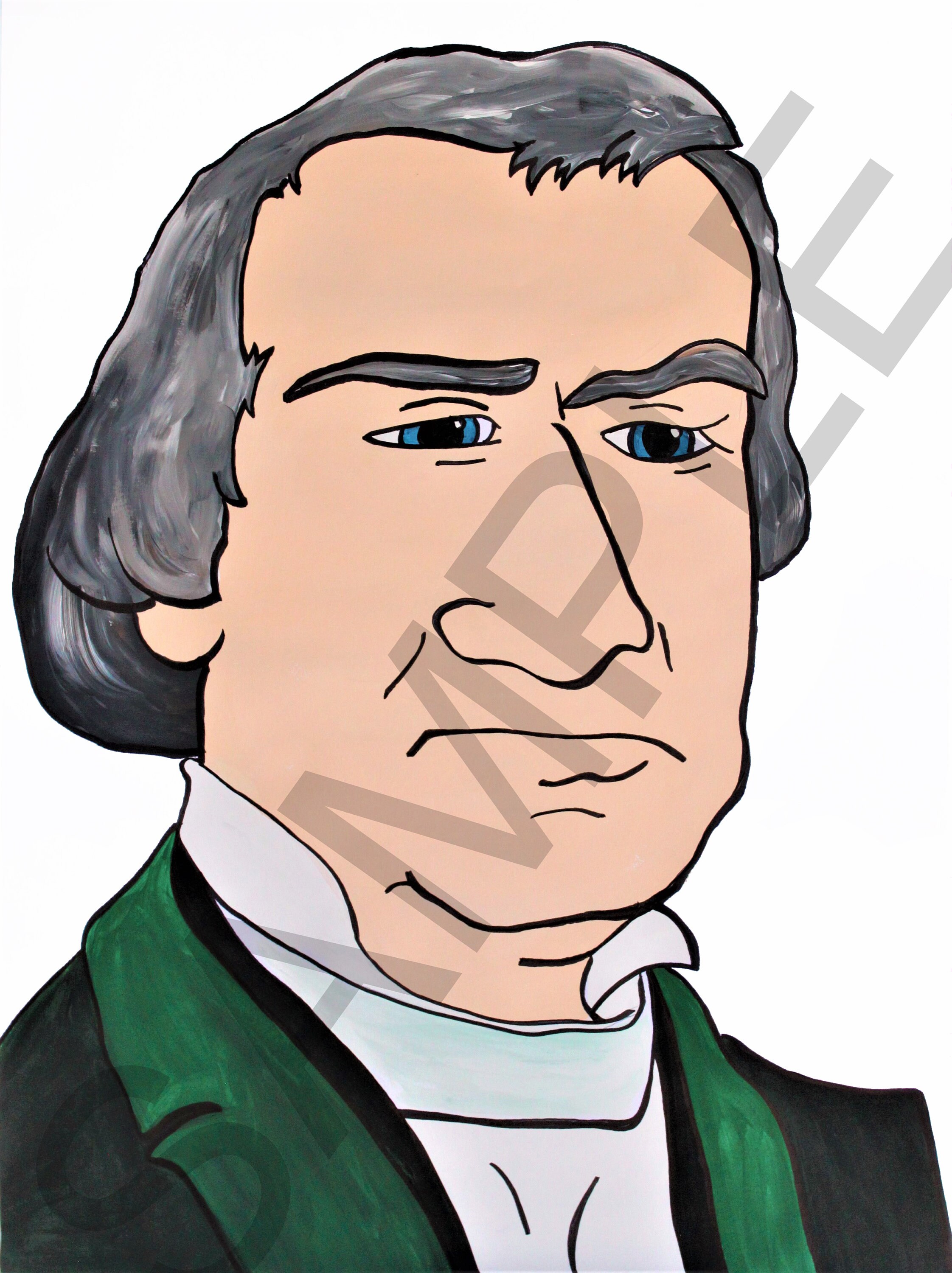 Digital Art & Collectibles Caricature U.S History Art President Andrew ...