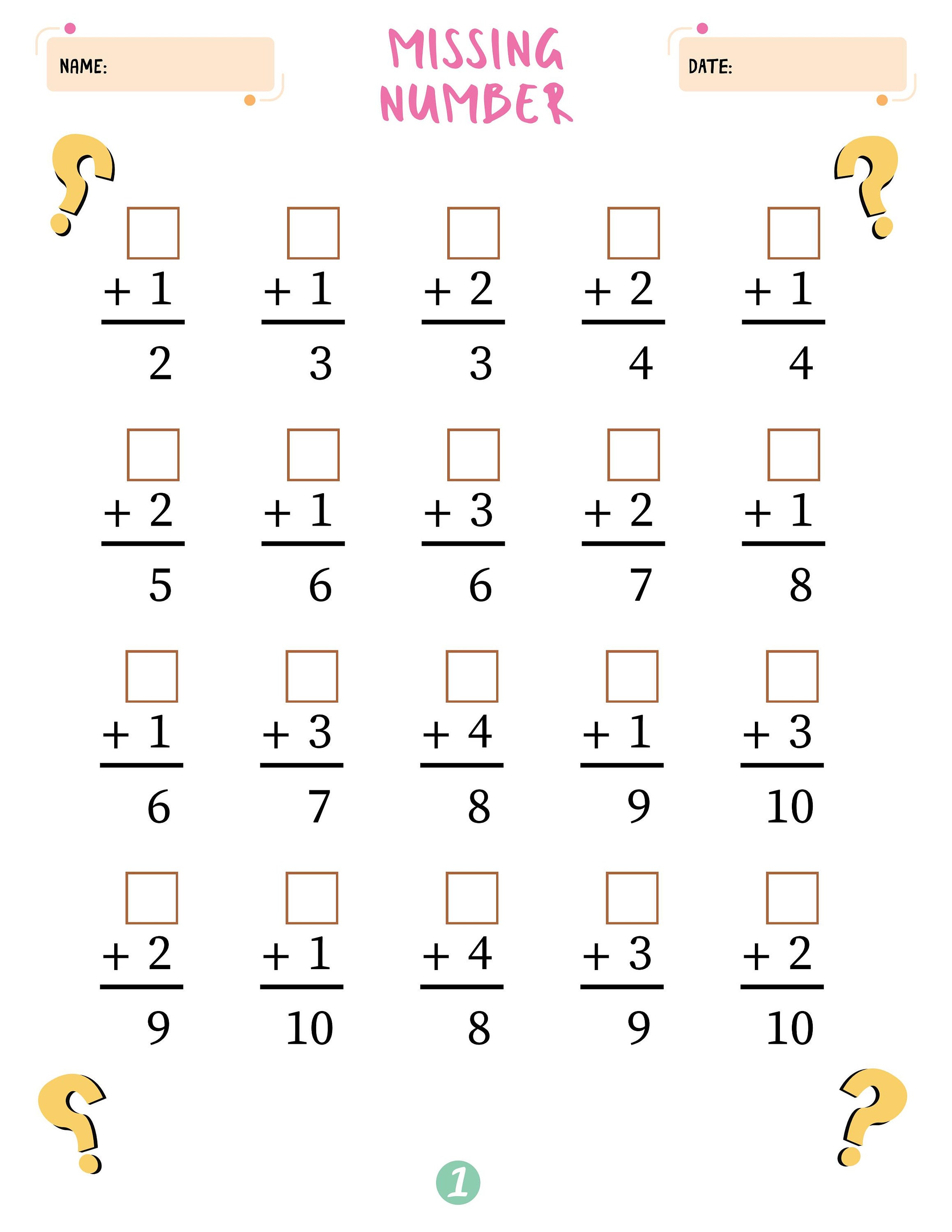 Preschool 15 Addition and Subtraction Worksheets 5 Addition Pages 5 ...