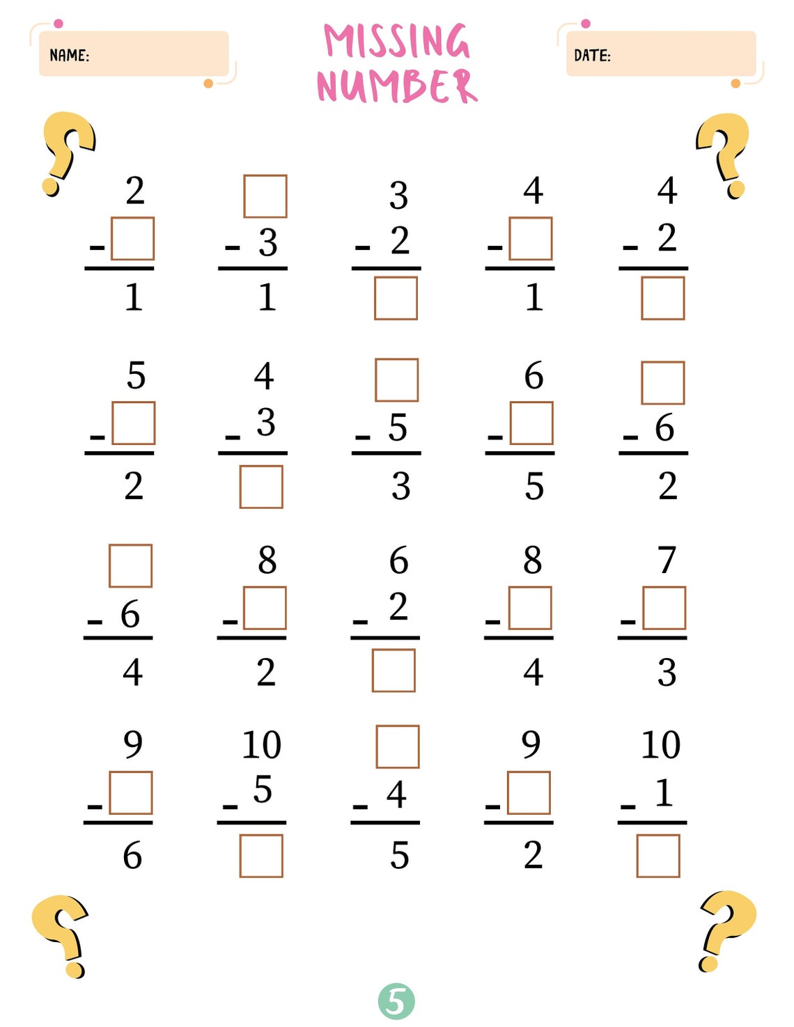 Preschool 15 Addition and Subtraction Worksheets 5 Addition Pages 5 ...