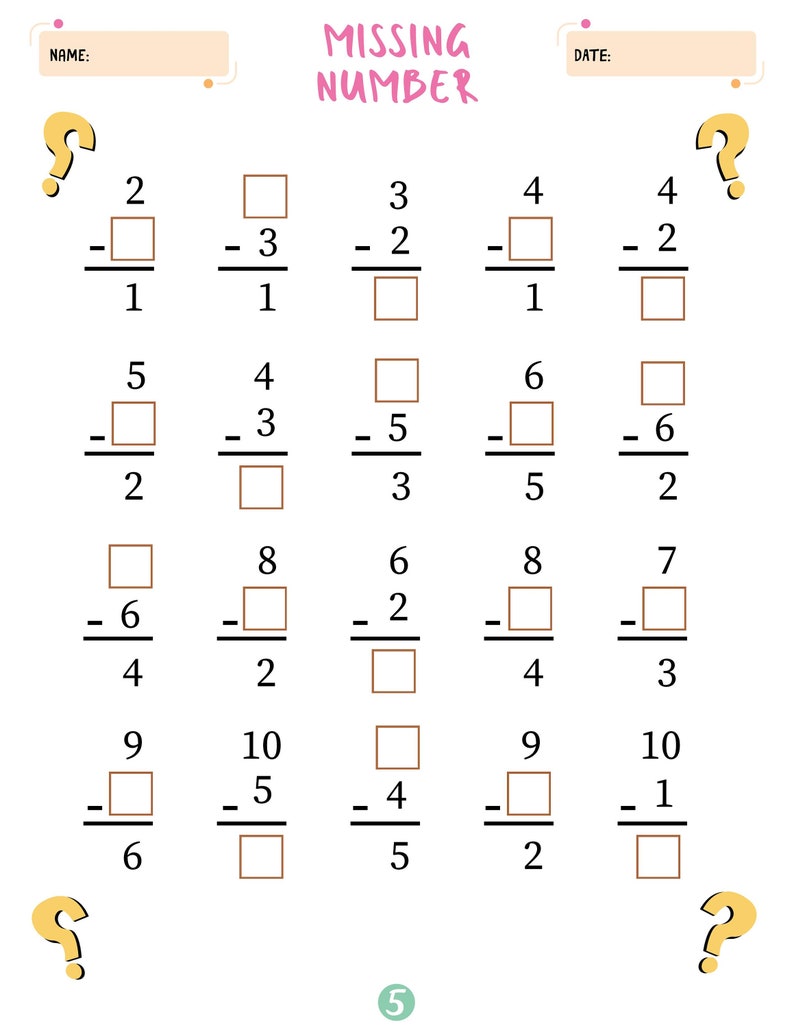 Preschool 15 Addition and Subtraction Worksheets 5 Addition Pages 5 ...
