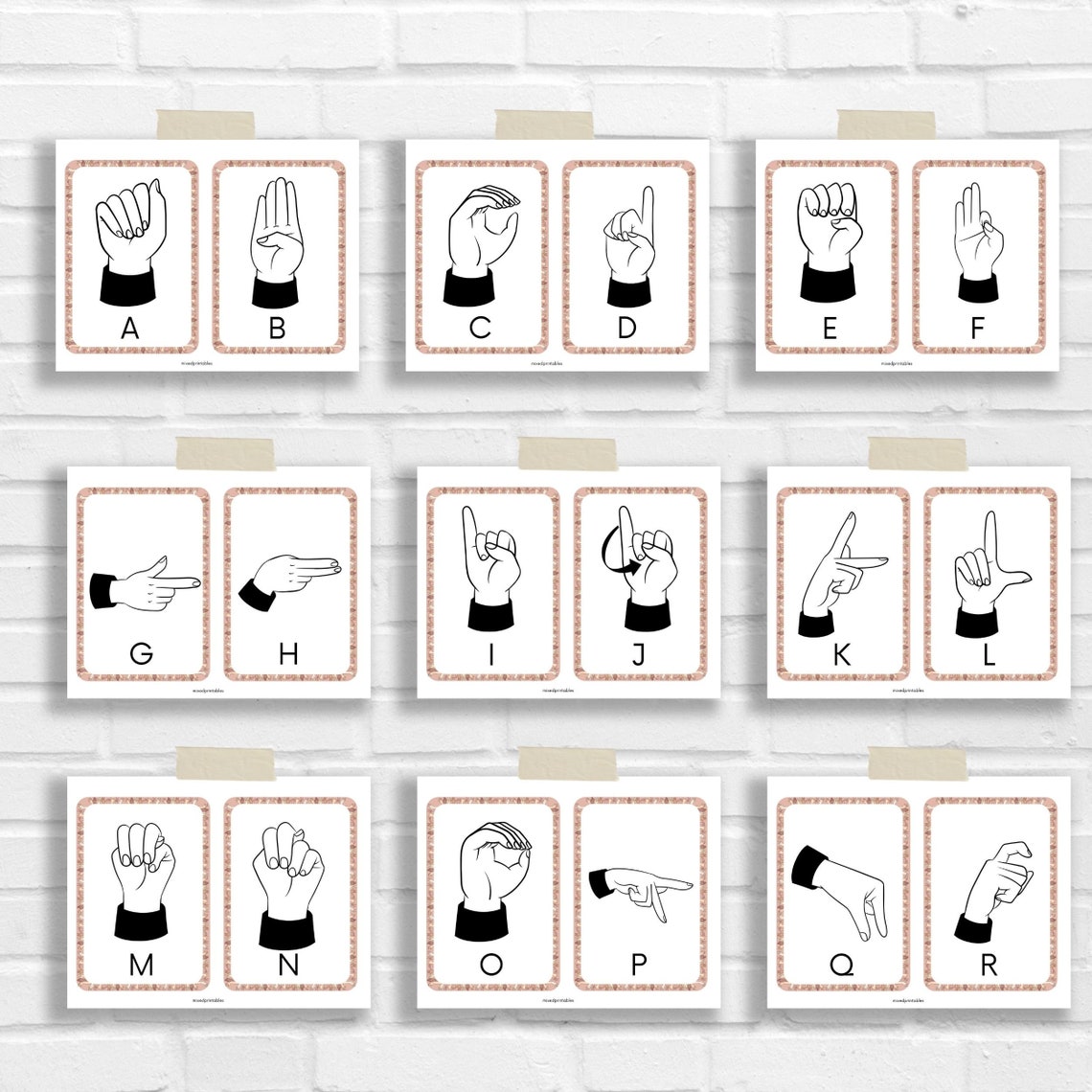 ASL Alphabet Printable, American Sign Language Alphabet ASL Flashcards ...