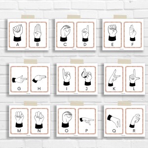 ASL Alphabet Printable, American Sign Language Alphabet ASL Flashcards ...