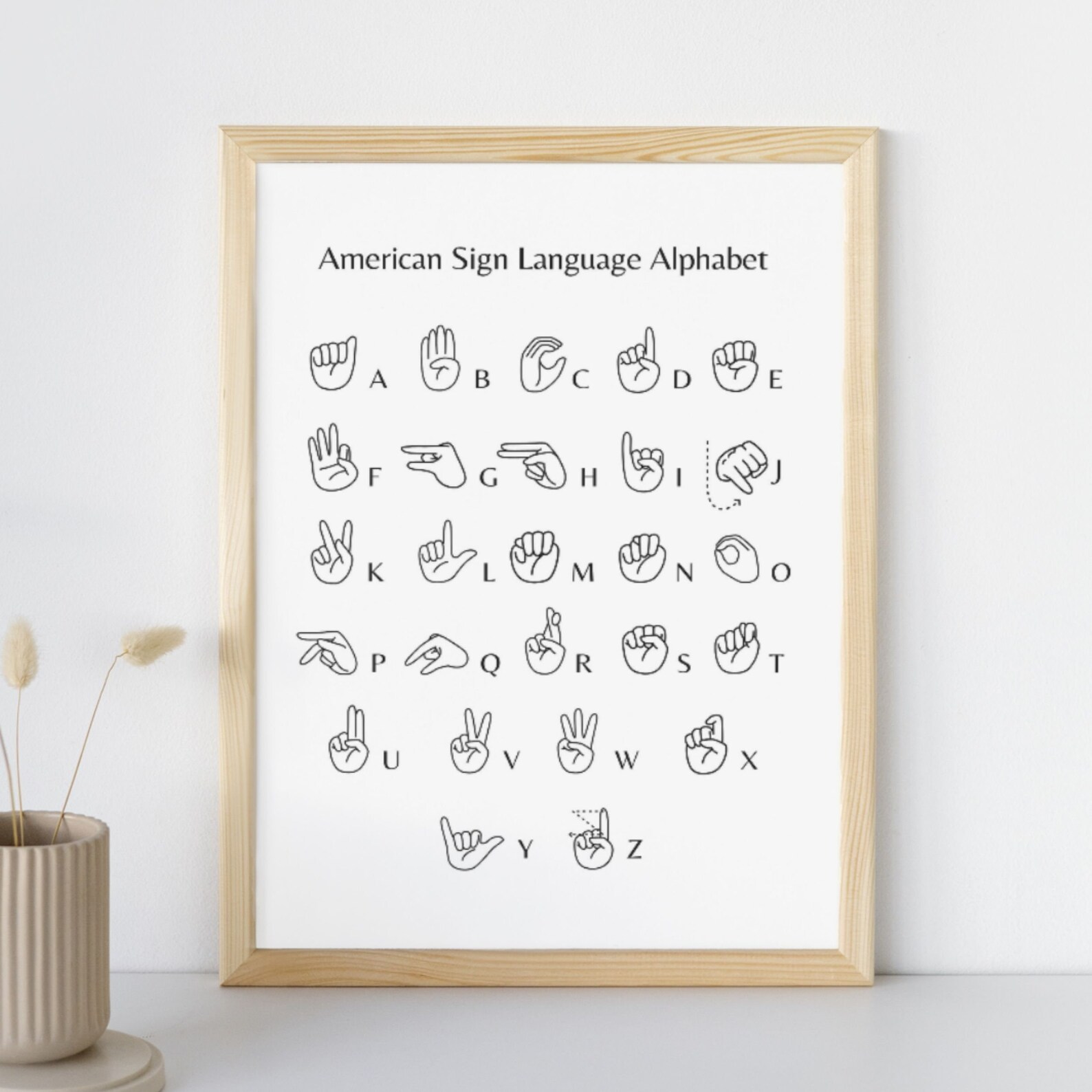 ASL Alphabet Poster, American Sign Language Poster, Printable ASL ...