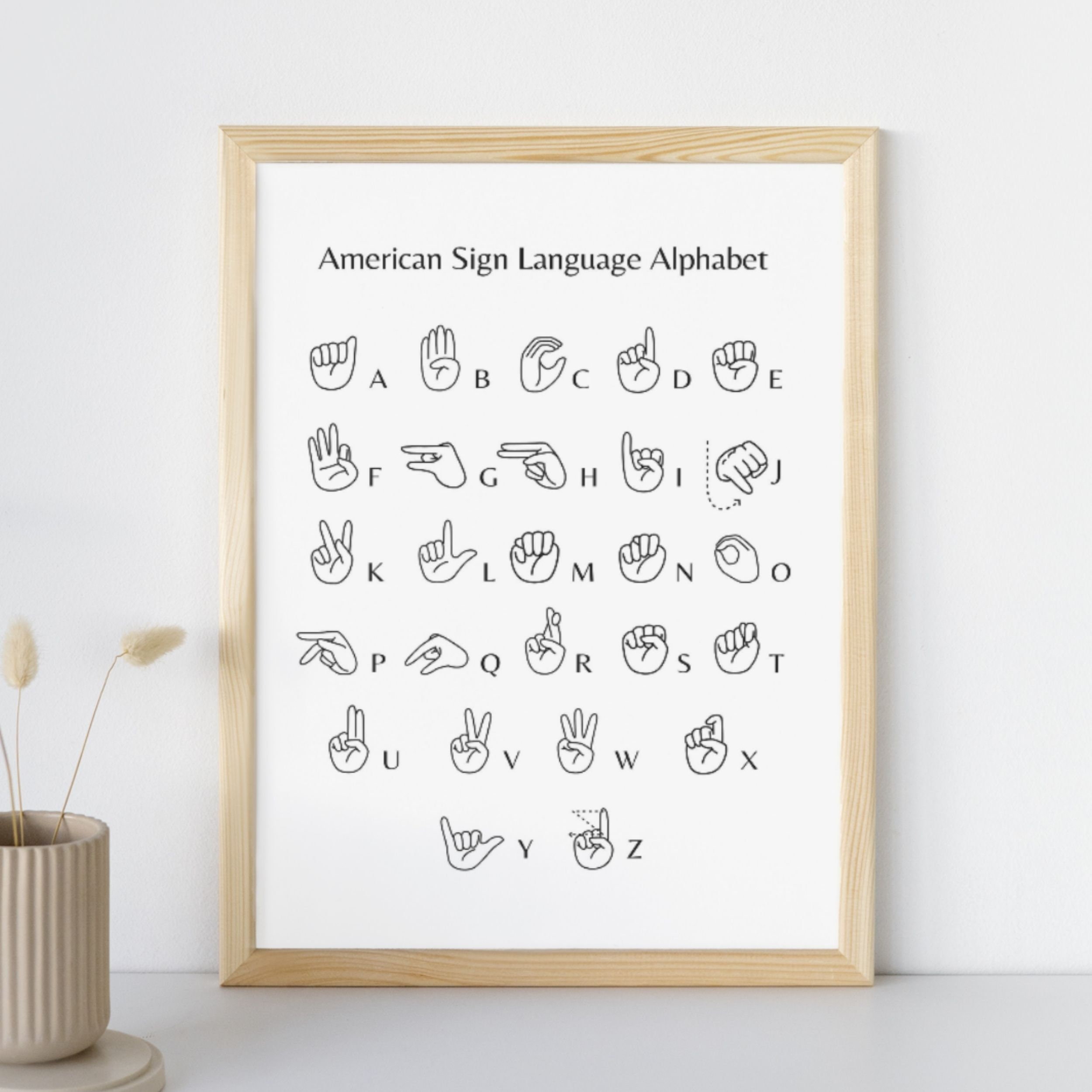 ASL Alphabet Poster, American Sign Language Poster, Printable ASL ...