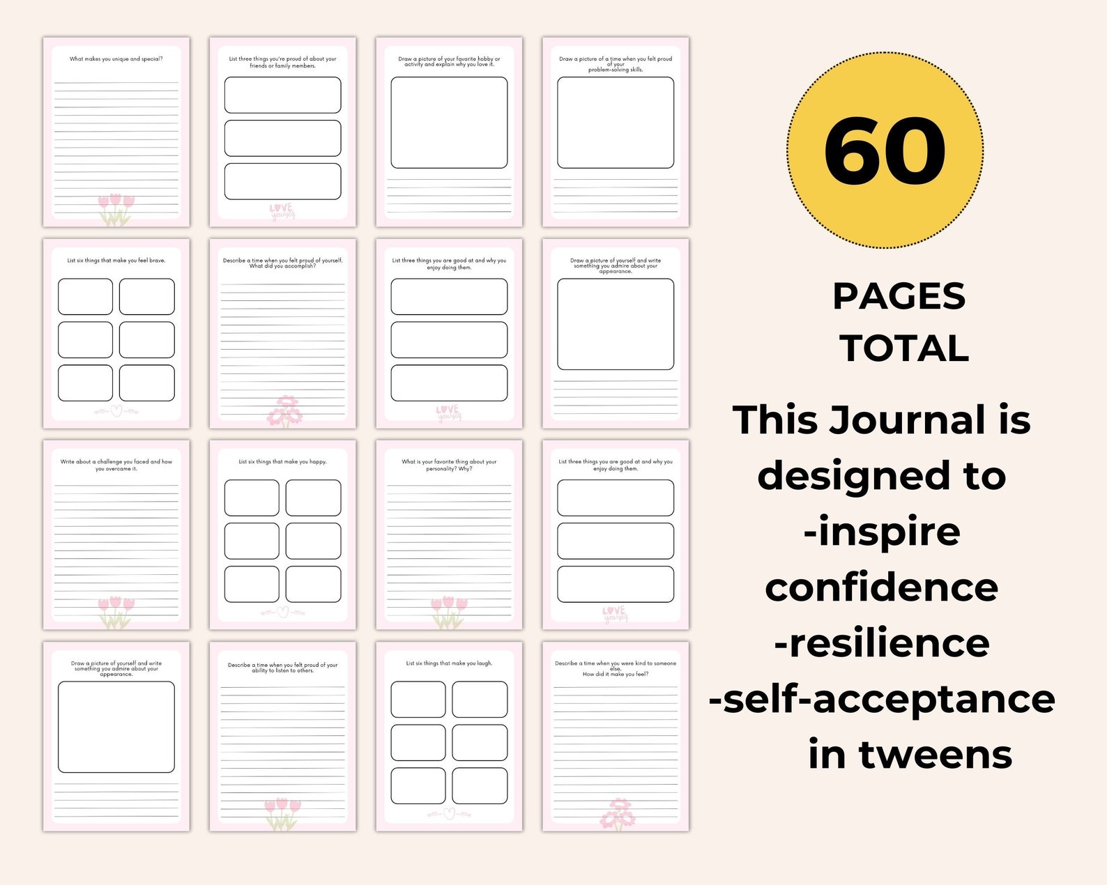 Well Being Tween Journal | Printable Self-care and Therapy Worksheets ...