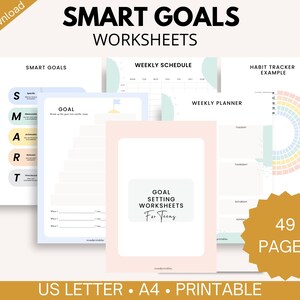 SMART Goals Worksheets for Teens Plan, Track, and Achieve Your Goals ...