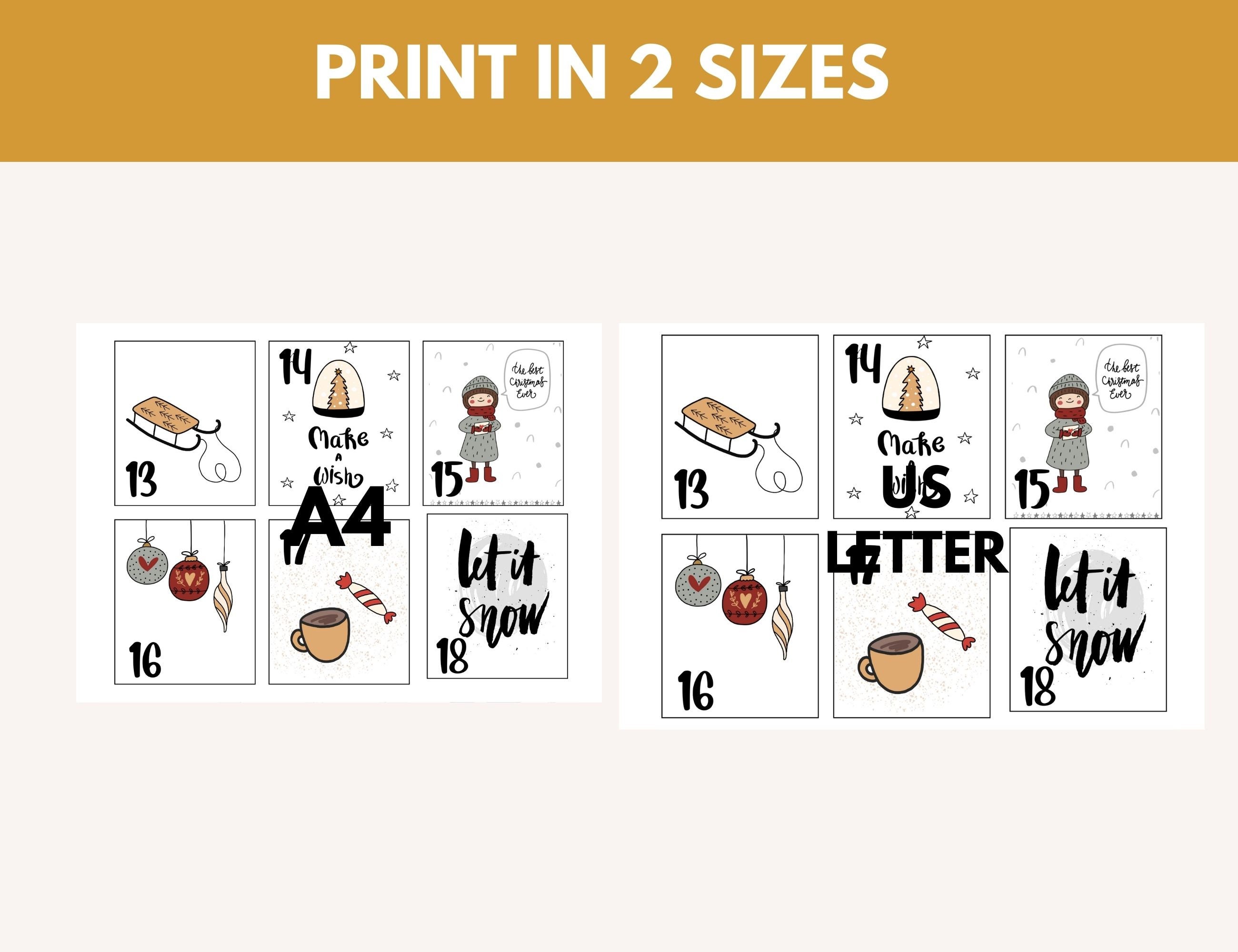 Printable Advent Calendar Numbers, Create Your Own Christmas Countdown ...
