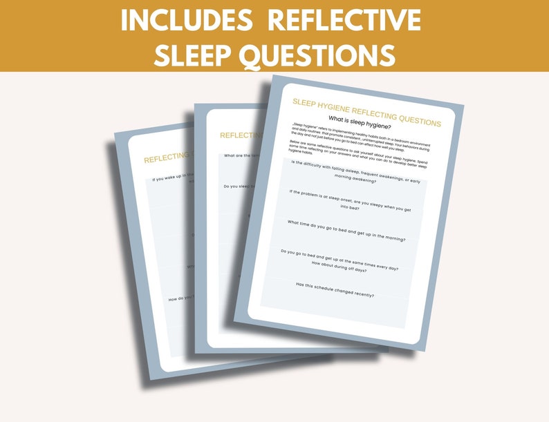 Sleep Hygiene Worksheets, Sleep Journal, Sleep Habits, Nightmare ...