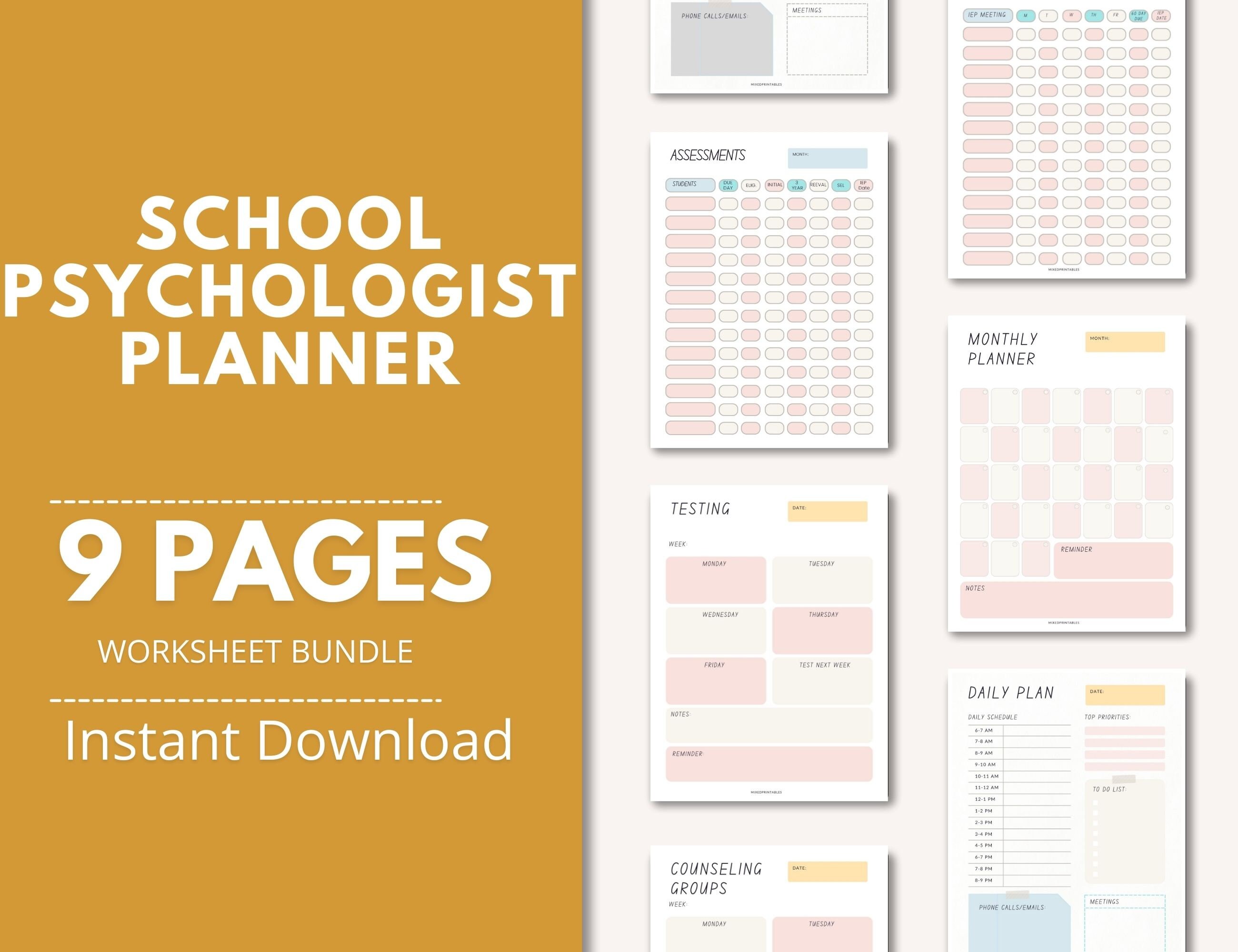School Psychologist Planner Printable | IEP Tracking & Caseload ...