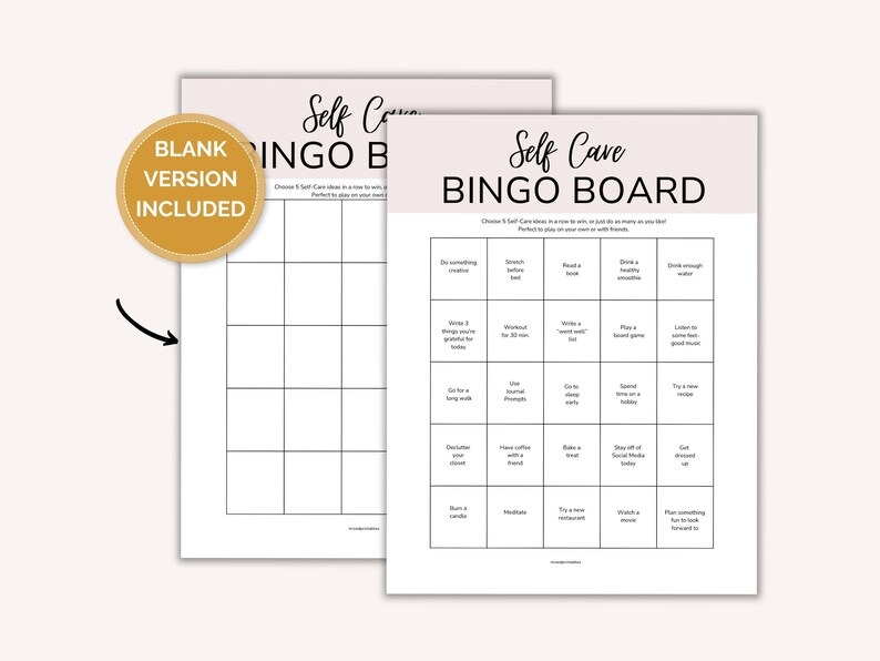 Self Care Bingo, Printable, Mental Health, Mindfulness, Wellness, Self ...