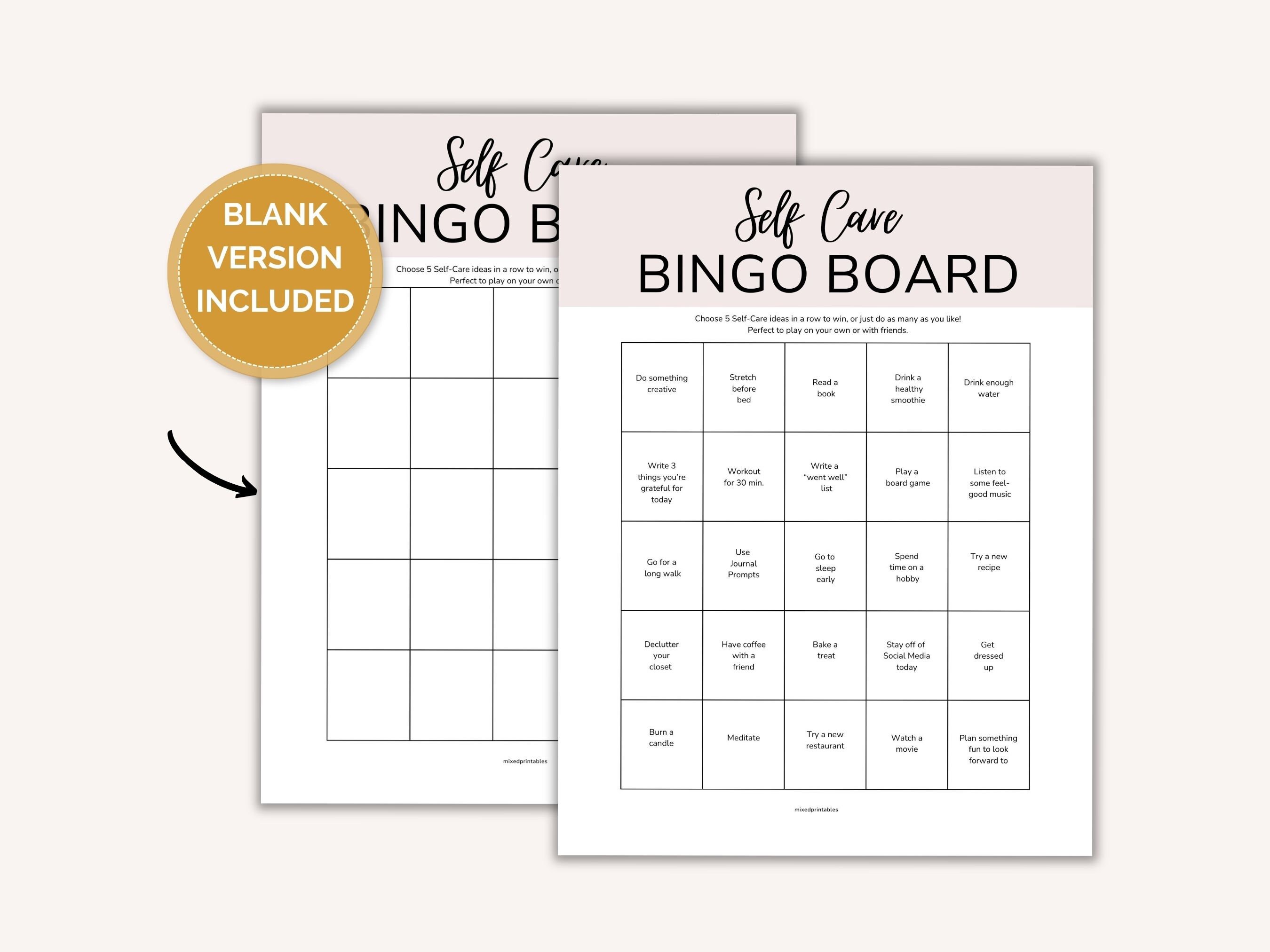 Self Care Bingo, Printable, Mental Health, Mindfulness, Wellness, Self ...