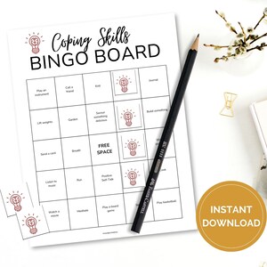 Coping Skills BINGO Cards, Mental Health Counseling Activity, Tools for ...