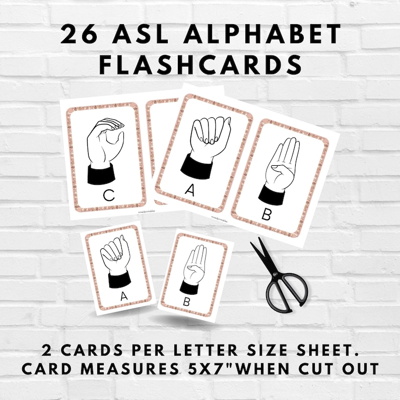 ASL Alphabet Printable, American Sign Language Alphabet ASL Flashcards ...