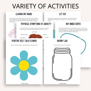 Anxiety Therapy Workbook Printable Worksheets for Panic Worry and ...