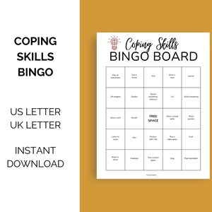 Coping Skills BINGO Cards, Mental Health Counseling Activity, Tools for ...