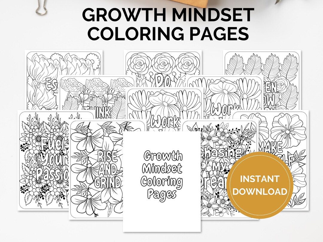 Printable Growth Mindset Coloring Pages Inspirational, Motivational ...