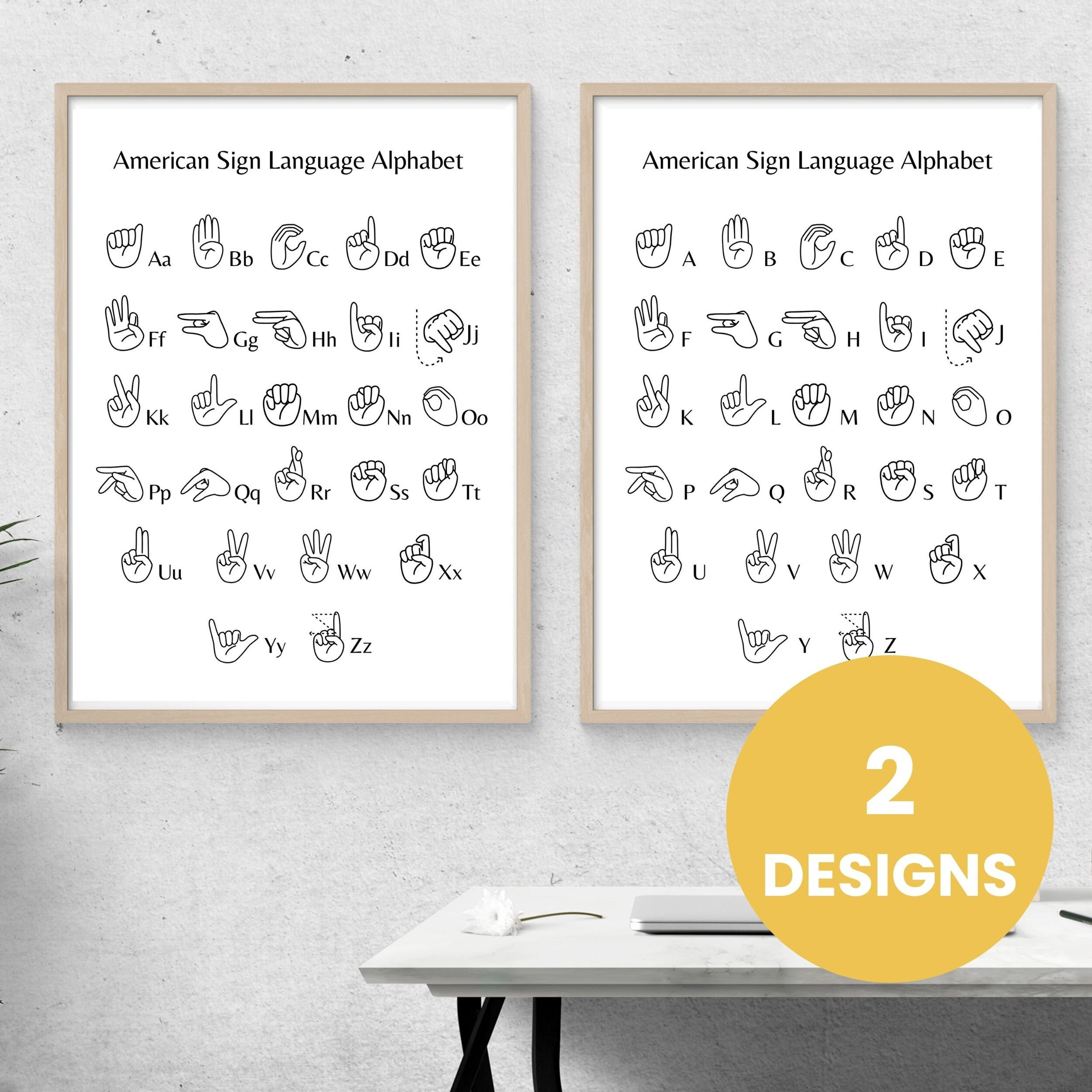 ASL Alphabet Poster, American Sign Language Poster, Printable ASL ...