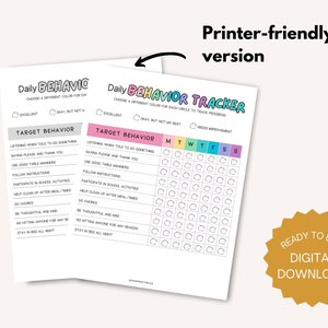 Kid Chore Chart & Behavior Tracker Bundle, Kids Checklist, Printable ...