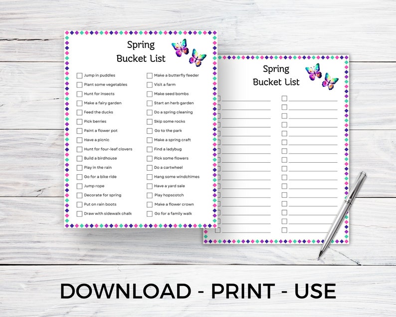 BUCKET LIST BUNDLE, Bucket List Printable, Custom Bucket List, Editable ...