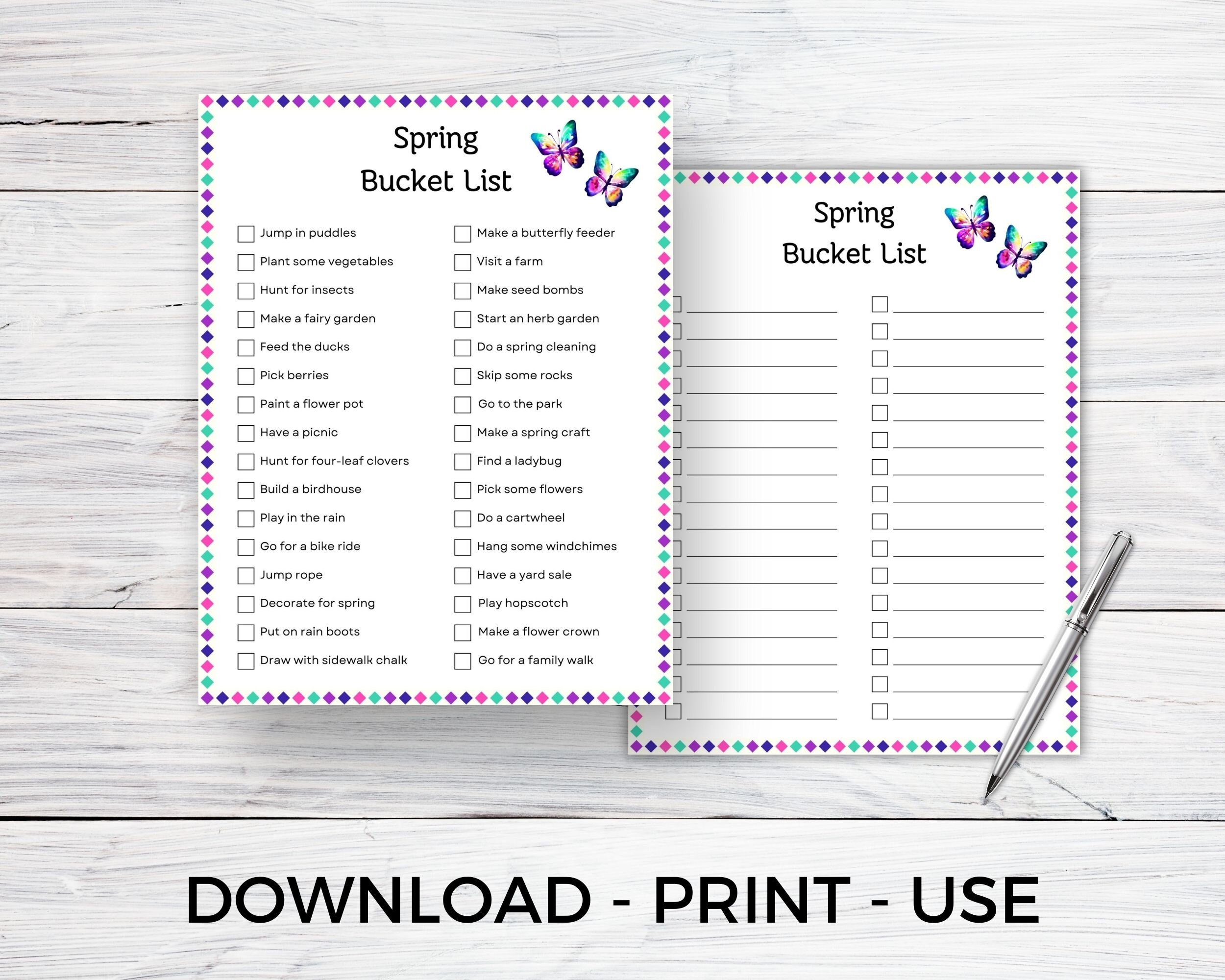 BUCKET LIST BUNDLE, Bucket List Printable, Custom Bucket List, Editable ...
