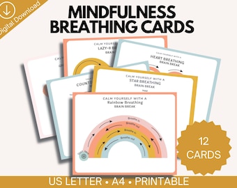 Breathing Cards, Calming Corner, Mental Health, Grounding Technique ...