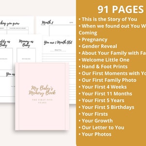 Baby Milestone Memory Book Template, Baby First Year Scrapbook ...