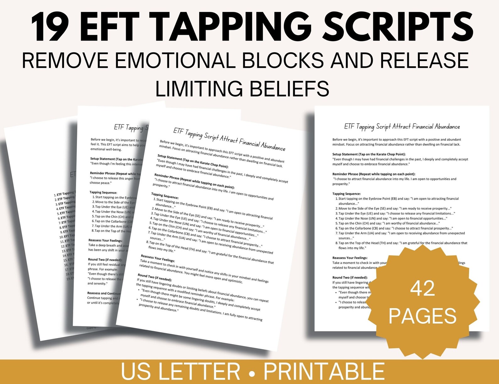 EFT Tapping Script, EFT Guide to Release From Limiting Beliefs, Alternative Therapy for Self ...
