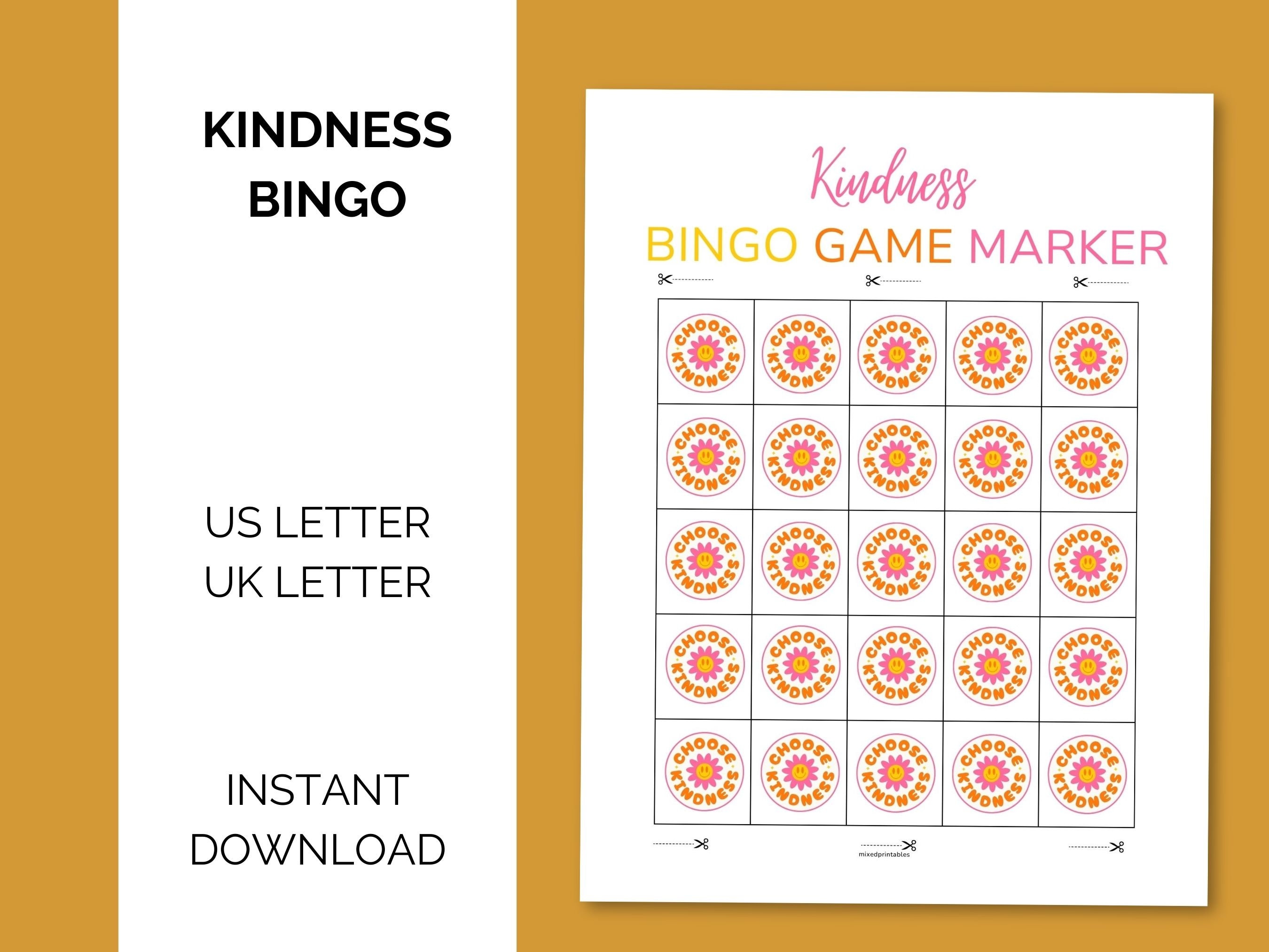 Kindness Bingo, Printable Acts of Kindness, Printable Game With Acts of ...