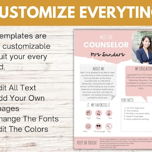 Editable Meet the Counselor Canva Template Instant Download, Meet the ...
