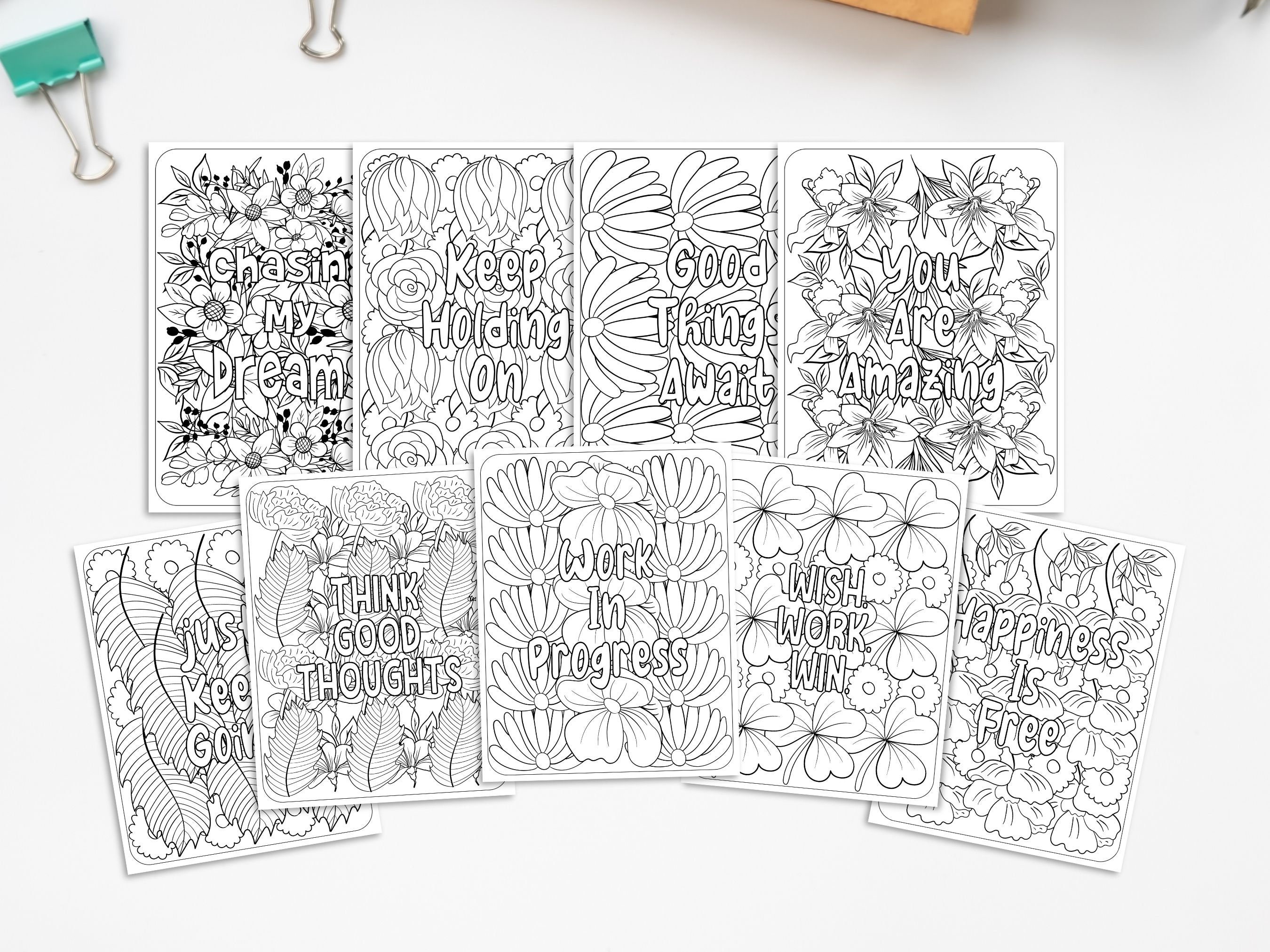 50 Mental Health Coloring Pages, Anxiety Relief, Therapy Art Coloring ...