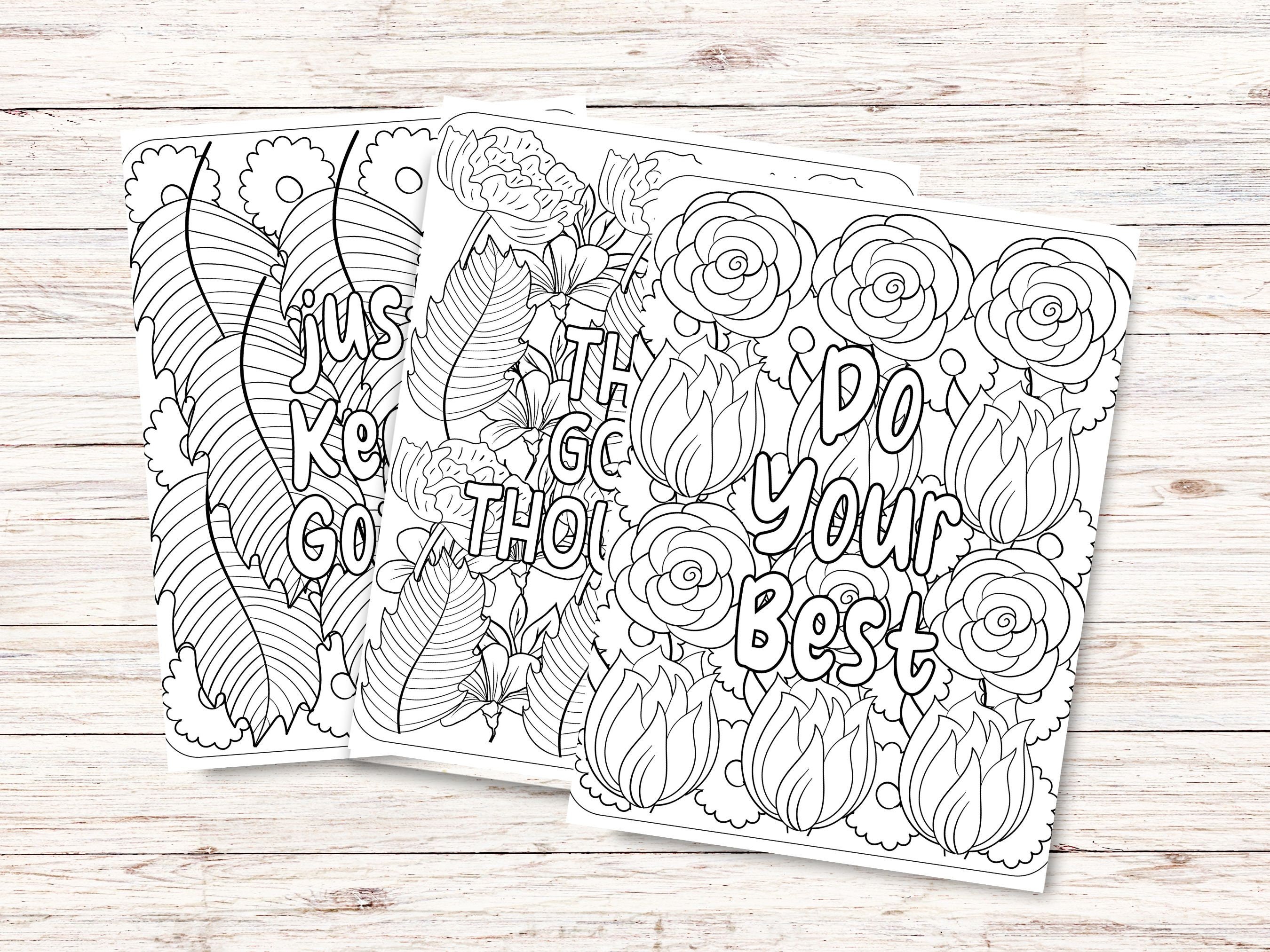 50 Mental Health Coloring Pages, Anxiety Relief, Therapy Art Coloring ...