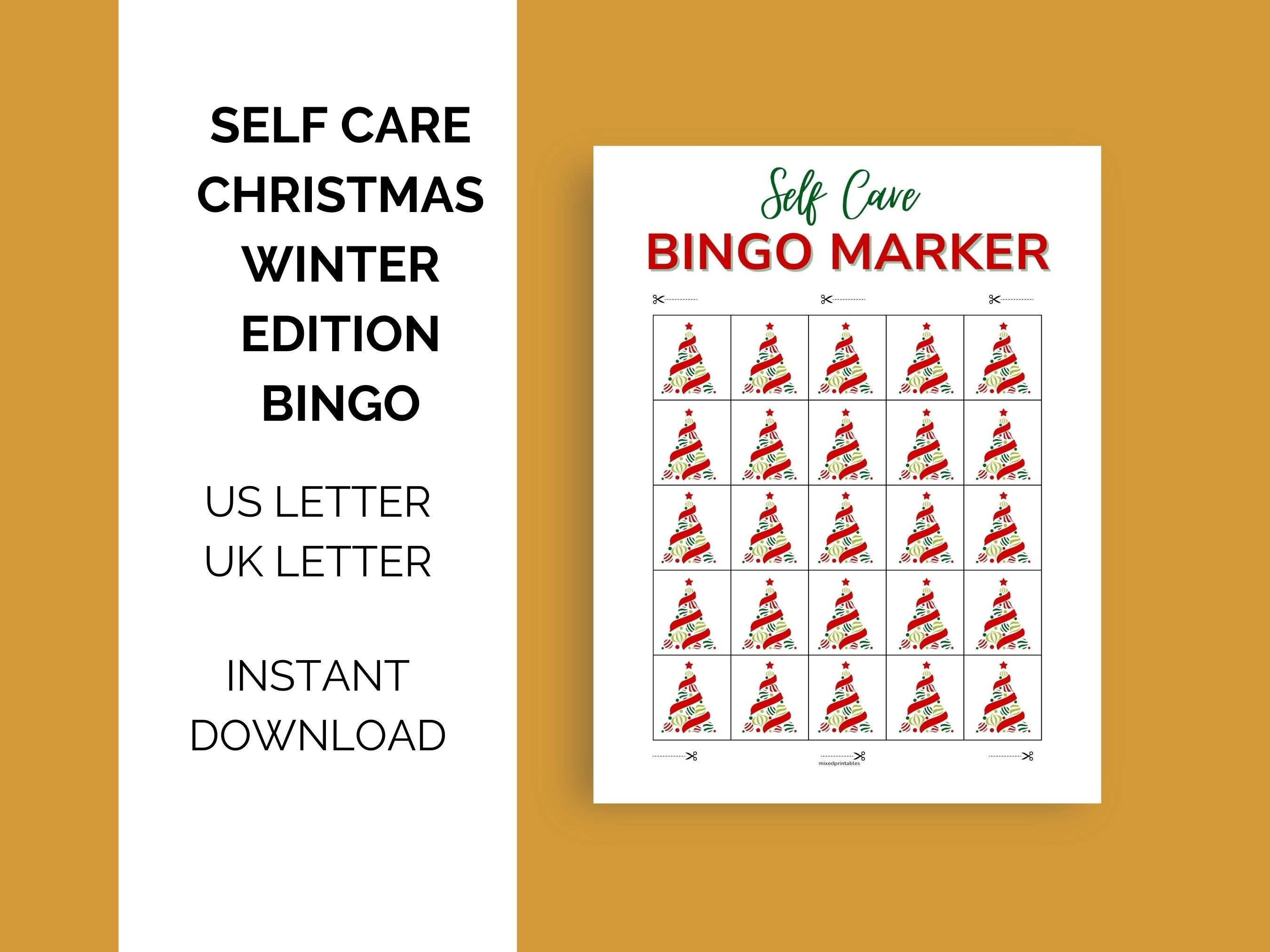 Christmas Self Care Bingo - Printable Mental Health & Wellness Game ...