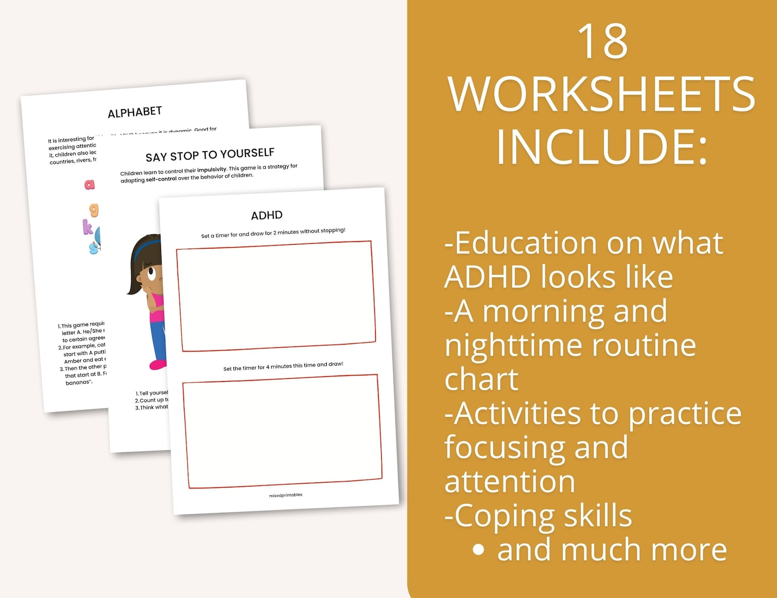 ADHD Play Therapy Workbook: Kids' Coping Skills & Routine Charts ...