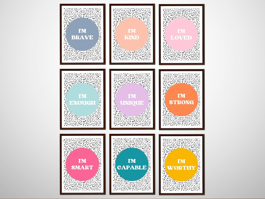 Kids Positive Affirmation Posters Printable | Set of 9 Prints | PDF ...