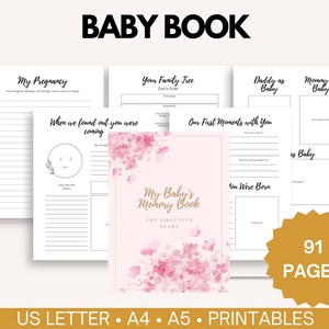 Baby Milestone Memory Book Template, Baby First Year Scrapbook ...
