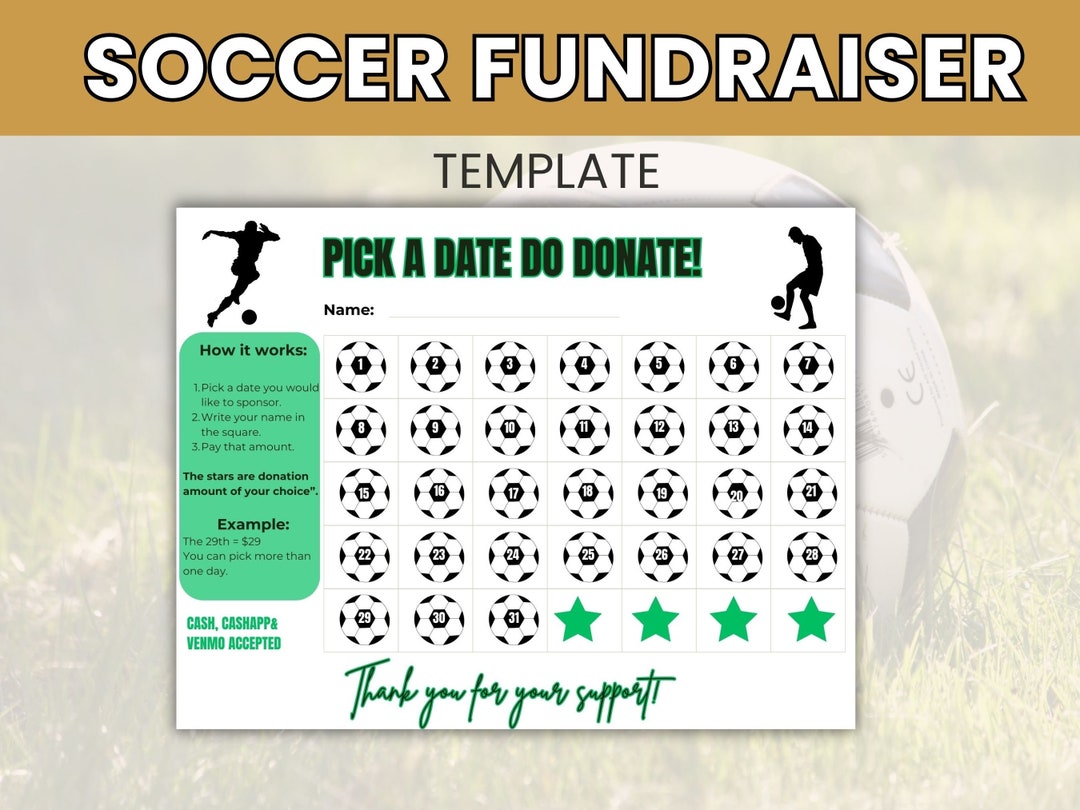 Soccer Calendar Fundraiser Template Clear the Board Fundraising Made ...