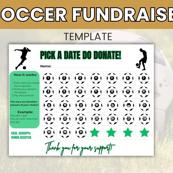 Sponsor a Day Fundraiser Calendar Template - Etsy