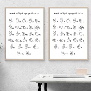 ASL Alphabet Poster, American Sign Language Poster, Printable ASL ...
