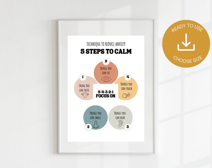 Grounding Technique Poster Bundle Mindfulness & Coping Skills Therapist ...